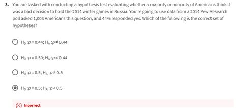 Solved You Are Tasked With Conducting A Hypothesis Test