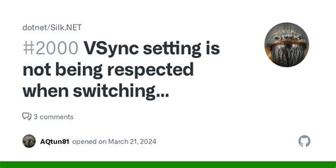 Vsync Setting Is Not Being Respected When Switching Windowstate Inside