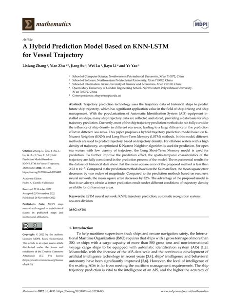 Pdf A Hybrid Prediction Model Based On Knn Lstm For Vessel Trajectory