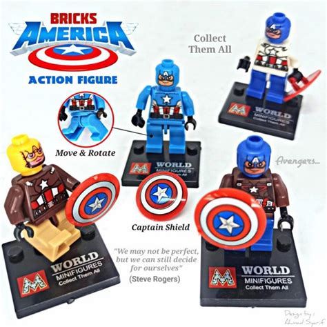 Captain America Character Brick Lego Roboman Mini Figure Toy Shopee Philippines