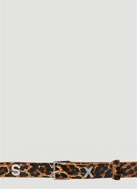 Sex Leopard Print Belt In Brown Martine Rose Sex Leopard Print Belt In Brown Martine Rose