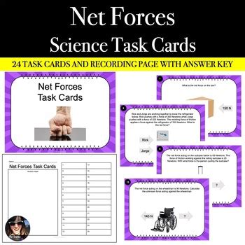 Calculating Net Forces Activity Science Task Cards By The Science Rainbow