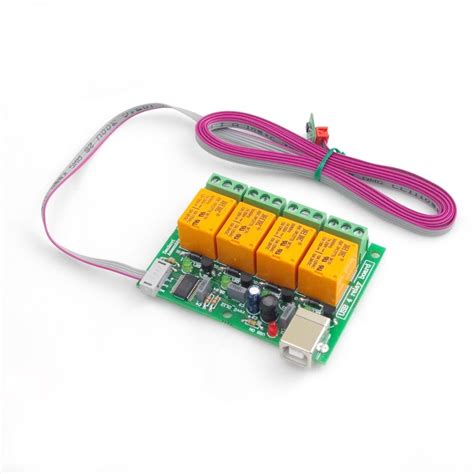 Usb 4 Relay Controller Thermoregulator With Sensor Tcn75a