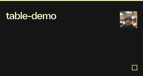 Table Demo Codesandbox