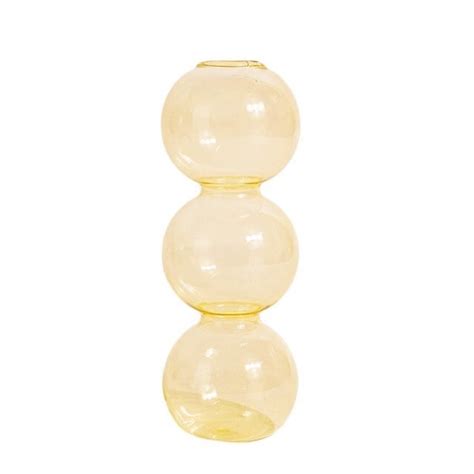 Ваза для Квітів Remy DeСor Скляна Декоративна Ваза Боно Жовтого Кольору Висота 16 5 См для