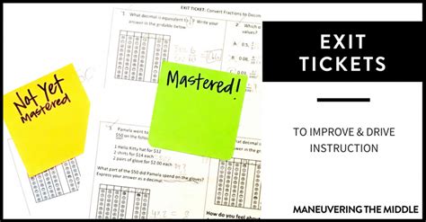 Why You Should Use Exit Tickets Maneuvering The Middle