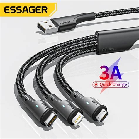 Кабель Usb Essager Exc3t Ls01 купить по низкой цене в интернет магазине Ozon 1566616007