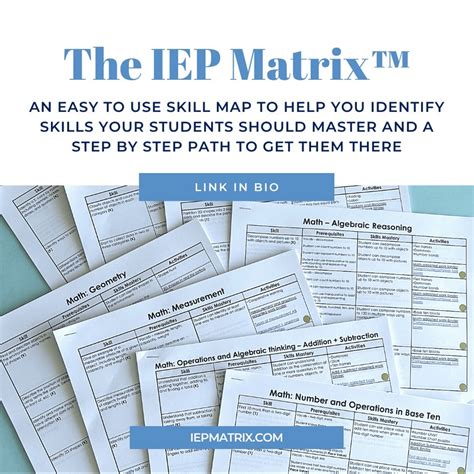 1 Iep Matrix™ For Birth To 6th Grade Skills The Intentional Iep