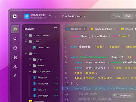 D3v Ai Development Code Editor By Ilham Tristadika For Hatypo Studio