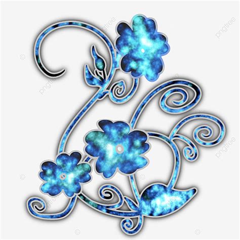 화훼 추상 예술 일러스트 파란색 그 라 데 이 션 화이트 플 라 워 블 루 그 라 데 이 션 블 루 플 라 워 선 Png 일러스트 및 Psd 이미지 무료 다운로드