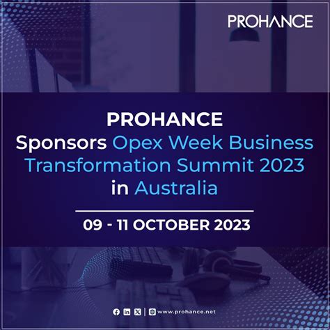 Prohance Sponsors Opex Week 2023 In Australia Prohance Posted On The Topic Linkedin