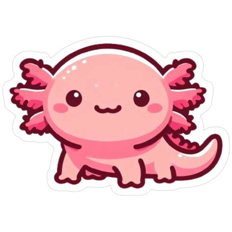Cute Pink Axolotl Sticker By Jadenavartist