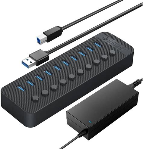 ORICO Powered USB Hub 10 Ports 48W USB 3 0 Data Hub With Individual On Off Switches And 12V 4A