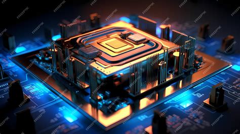 Premium Ai Image Microchip Or Microprocessor Hardware Engineering Futuristic Microchip