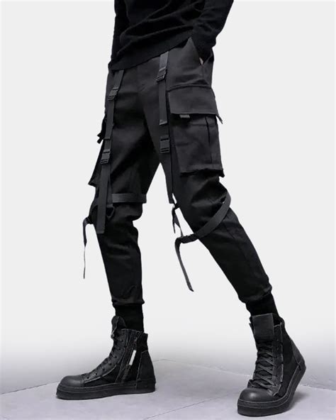 Black Pants With Straps Techwear Division