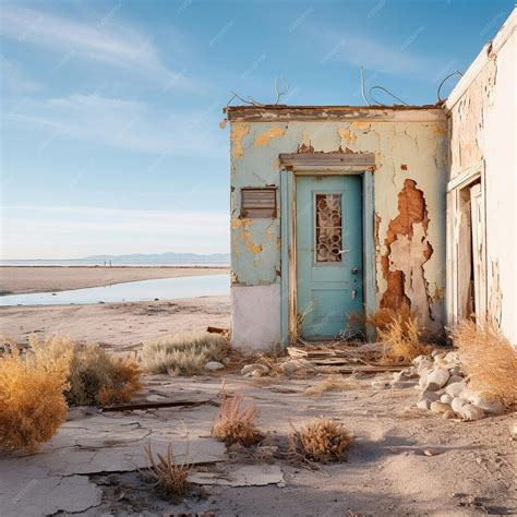 Premium Photo Desolate Abandonment A Dilapidated House In A Desert
