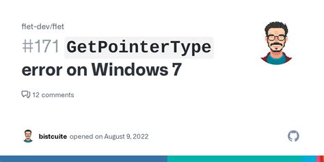 `getpointertype` Error On Windows 7 · Issue 171 · Flet Devflet · Github