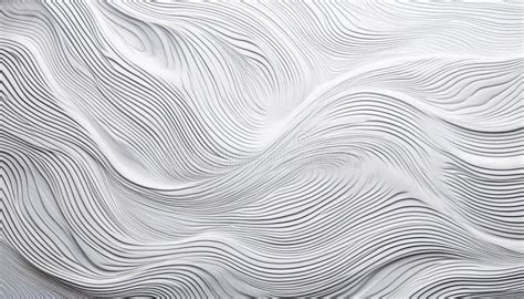 Closeup Abstract Waves White Wooden Textured Monochromatic Style