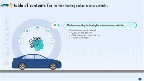 Table Of Contents Machine Learning And Autonomous Vehicles Ml Ss Ppt