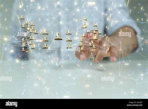 A 3d Rendering Of Golden Human Figures Connected With Neural Networks