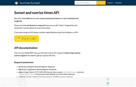 Sunrise And Sunset Api Apislist