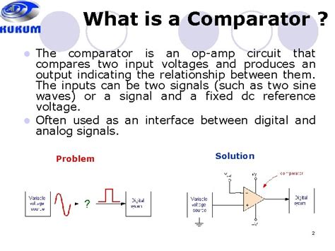 Comparators Function Compares Two Input Voltages And Produces
