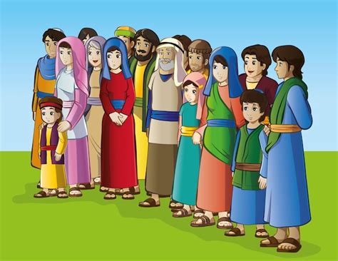 Uma Ilustração De Desenho Animado De Pessoas Com Um Sinal Que Diz Jesus