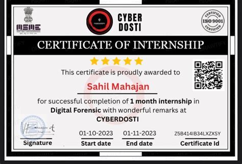 Cybersecurity Digitalforensics Internship Cyberdosti Career Cybersecurityintern