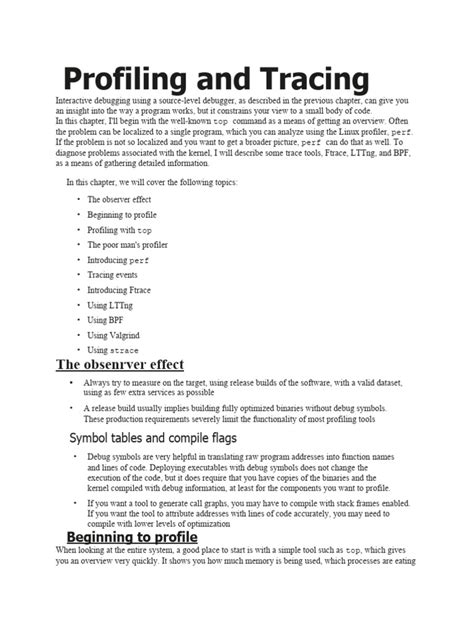 profiling and tracing pdf central processing unit process computing