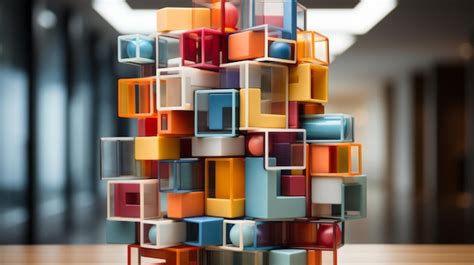 Premium Ai Image A Stack Of Colorful Cubes