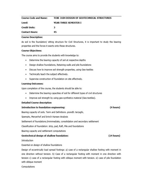 Design Of Geotechnical Structures Pdf Geotechnical Engineering Foundation Engineering