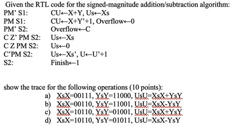 Given The Rtl Code For The Signed Magnitude