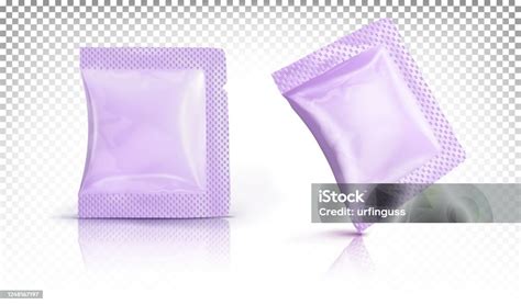 보라색 작은 가방 봉지 투명 한 배경에 격리 된 포장 모의 디자인 화장품 로고의 프리젠 테이션템플릿 0명에 대한 스톡 벡터 아트