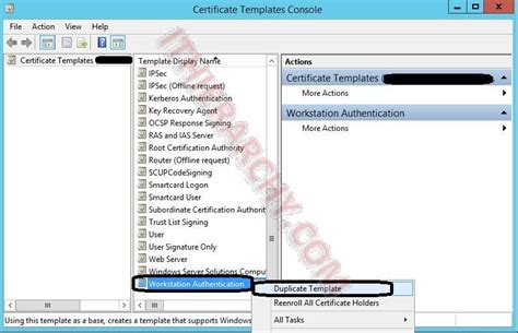Workstation Authentication Certificate Template