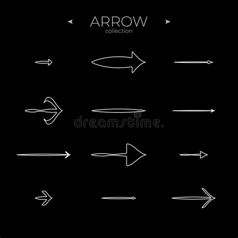 Line Arrow Icon Set Line Icons Collection Modern Vector Symbols