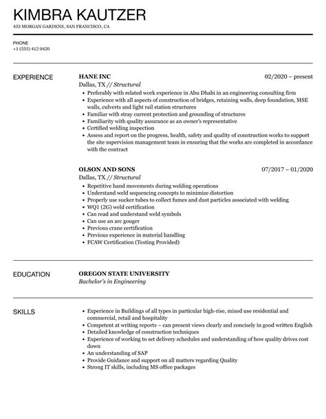 Structural Resume Samples Velvet Jobs