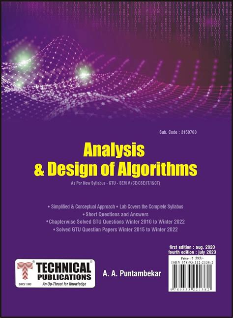 Jp Analysis And Design Of Algorithms For Gtu 18 Course V