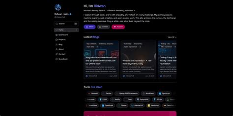 Github Ridwaanhallridwaanhall Com 🚀 Django Portfolio With Real Time Github And Wakatime