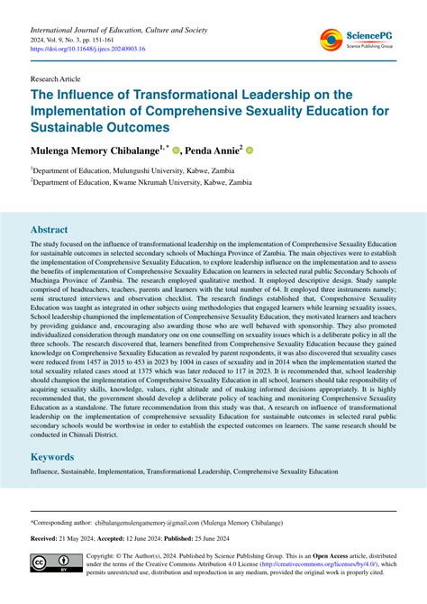 Pdf The Influence Of Transformational Leadership On The