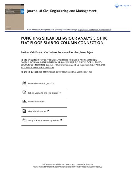 Pdf Punching Shear Behaviour Analysis Of Rc Flat Floor Slab To Column Connection