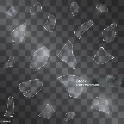 투명 한 배경에 날카로운 가장자리와 깨진된 유리 벡터 조각 접대 효과 사고의 상징 아드레날린 긴장 상황 3차원 형태에 대한 스톡 벡터 아트 및 기타 이미지 Istock