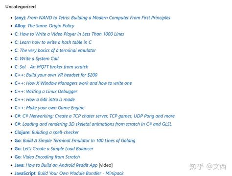 初级程序员的成长宝藏build Your Own X 知乎