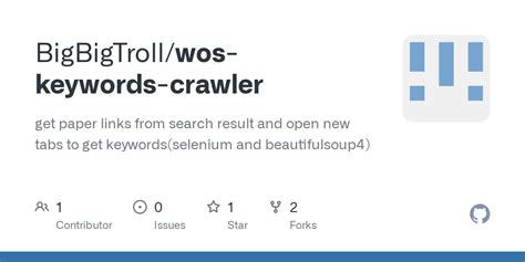 Github Bigbigtrollwos Keywords Crawler Get Paper Links From Search