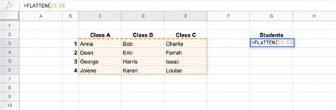 How To Use FLATTEN Function In Google Sheets Step By Step