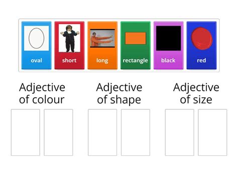 Adjectives Of Color Size And Shape Group Sort