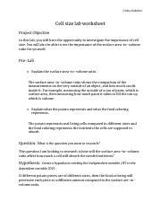 Cell Size Lab Write Up Docx Chloe Kelleher Cell Size Lab Worksheet Project Objective In This