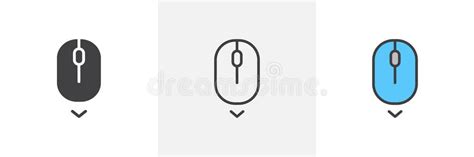 Scroll Down Computer Mouse Icon Isolated On White Background Stock Vector Illustration Of