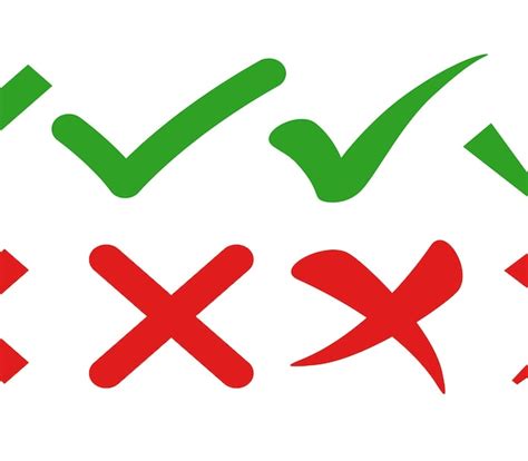 Premium Vector Vector Check Mark And Cross Symbols In Flat Styles Design