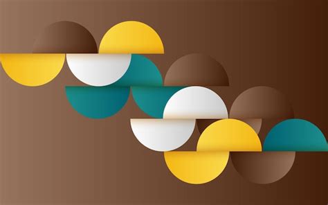 간단한 모양과 아름다운 색상 팔레트가 있는 Mid Century 기하학적 추상 패턴 간단한 기하학적 패턴 구성 벡터 일러스트 레이 션 무료 벡터