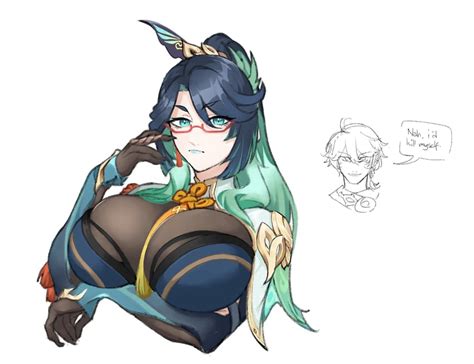 Aether Xianyun And Cloud Retainer Genshin Impact Drawn By